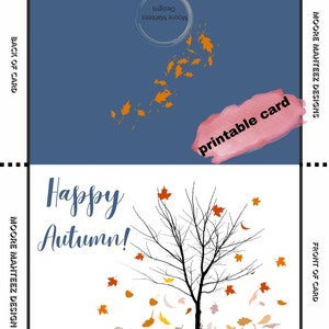 Printable Greeting Card | Happy Autumn| Harvest Card| Happy Fall Card ...