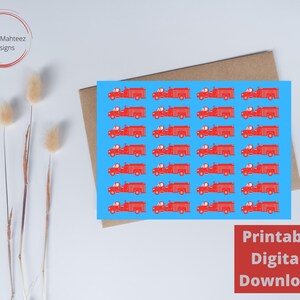 Printable Greeting Card | Firetrucks Card | Instant Download | Kids ...