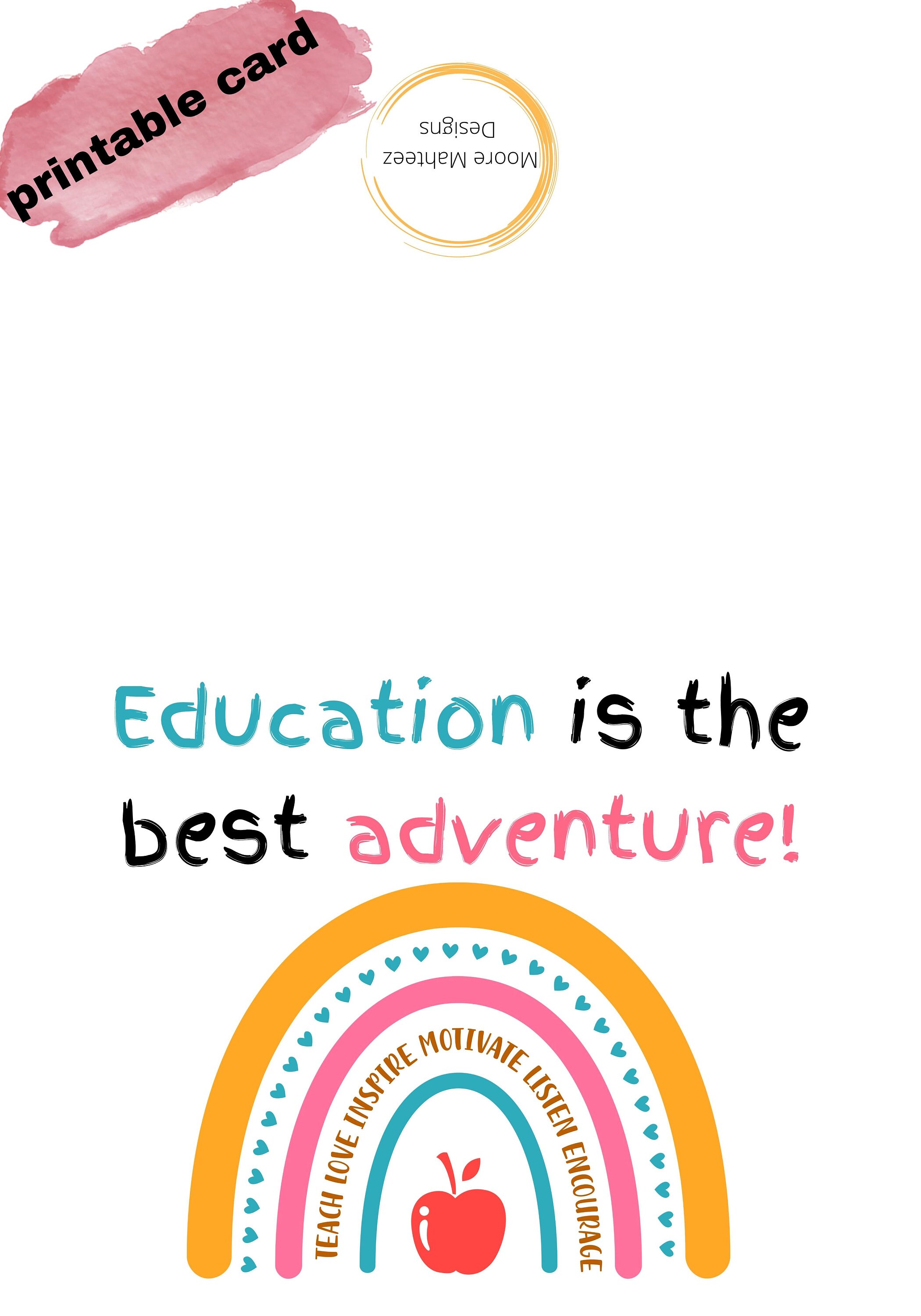 Printable Greeting Card | Back to School Card | Card for Student | Card ...