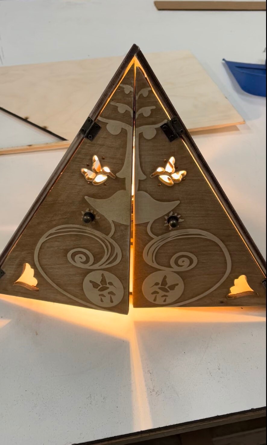 Prisma Wealth Goddess Lantern | Birch Wood Table Lamp - Etsy