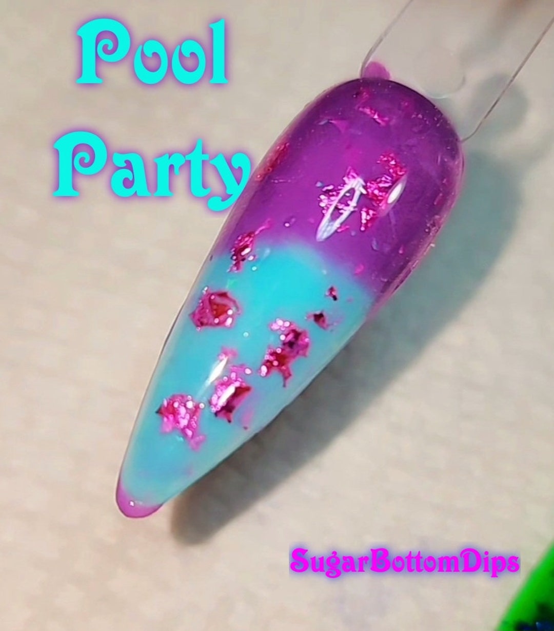 Pool Party Thermal Foil Glitter Dip Powder - Etsy