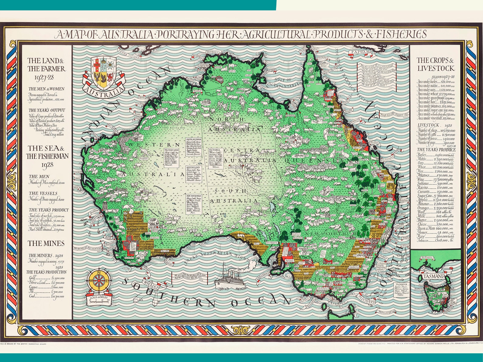 Macdonald Gil 1930 Vintage Australia Map Art Print Printable - Etsy ...