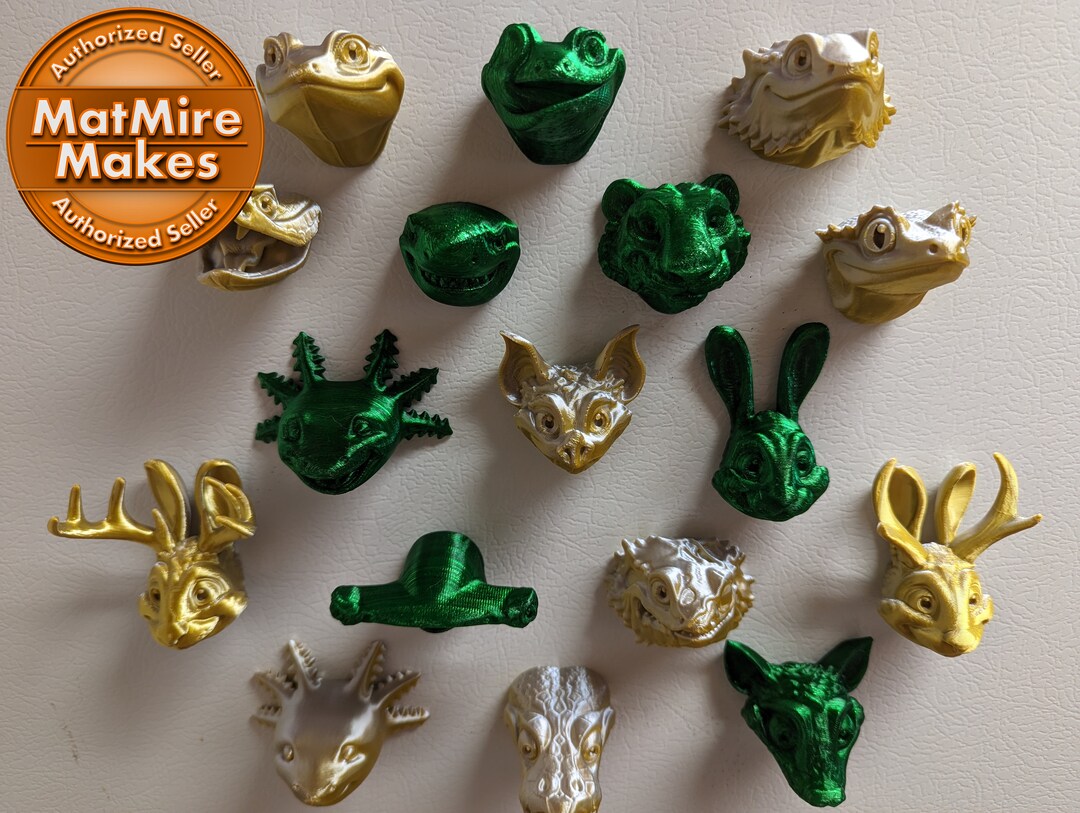 Animated Animal Refrigerator Magnets | Choose Color and Type | Cute 3D ...