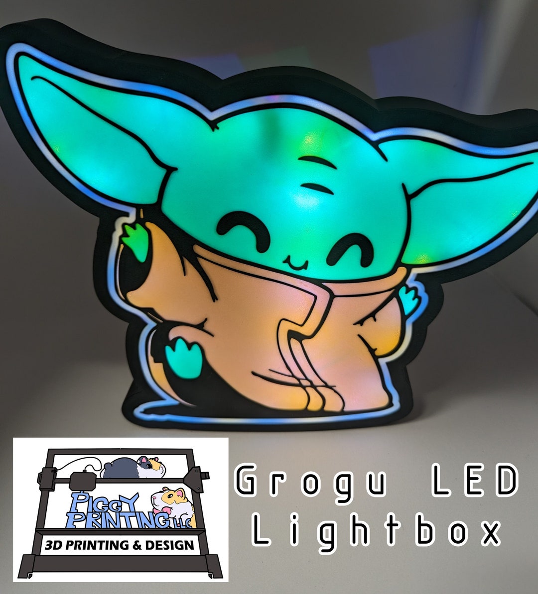 Grogu LED Lightbox: 3D Printed Star Wars Desk Decor - Etsy