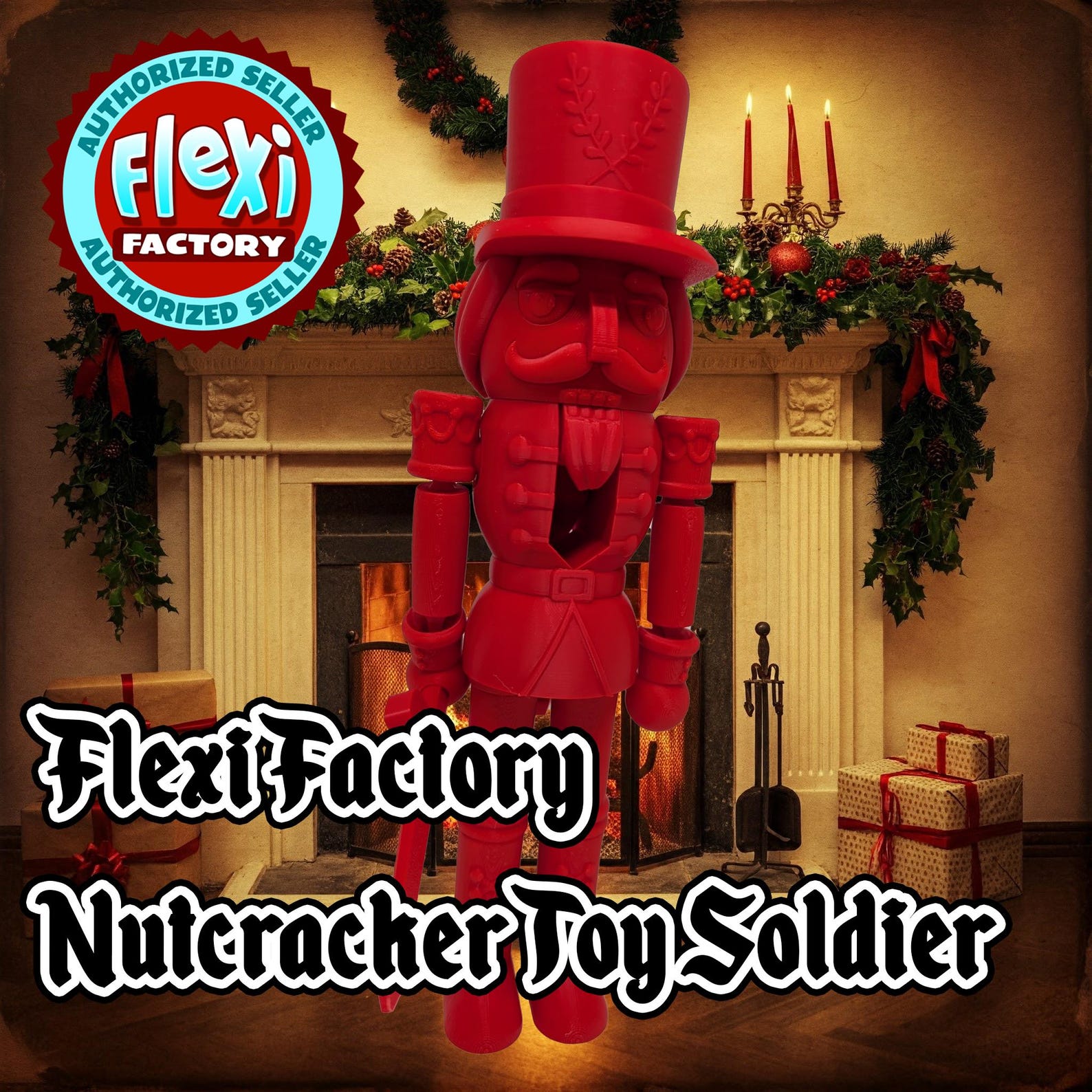 Flexi Factory Nutcracker Toy Soldier | 3D Printed | Articulated Fidget ...