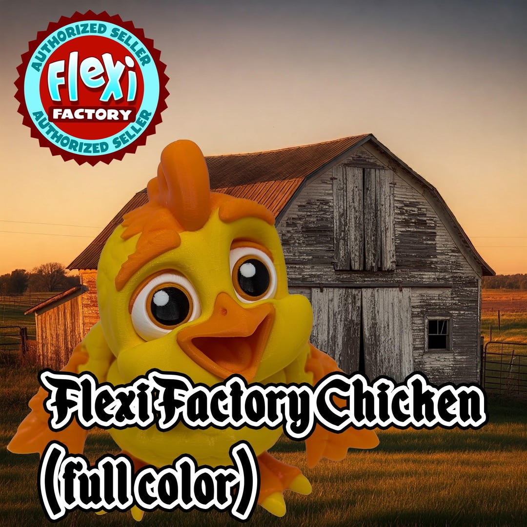 Flexi Factory Articulated Chicken: 3D Printed PLA Toy, Custom Colors - Etsy
