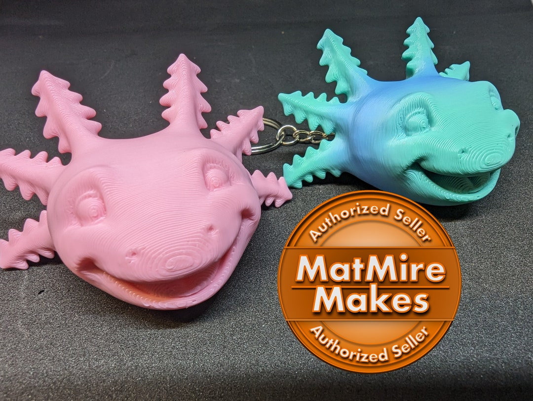 Axolotl Articulated Animated Keychain | Choose Color and Type | Cute 3D ...