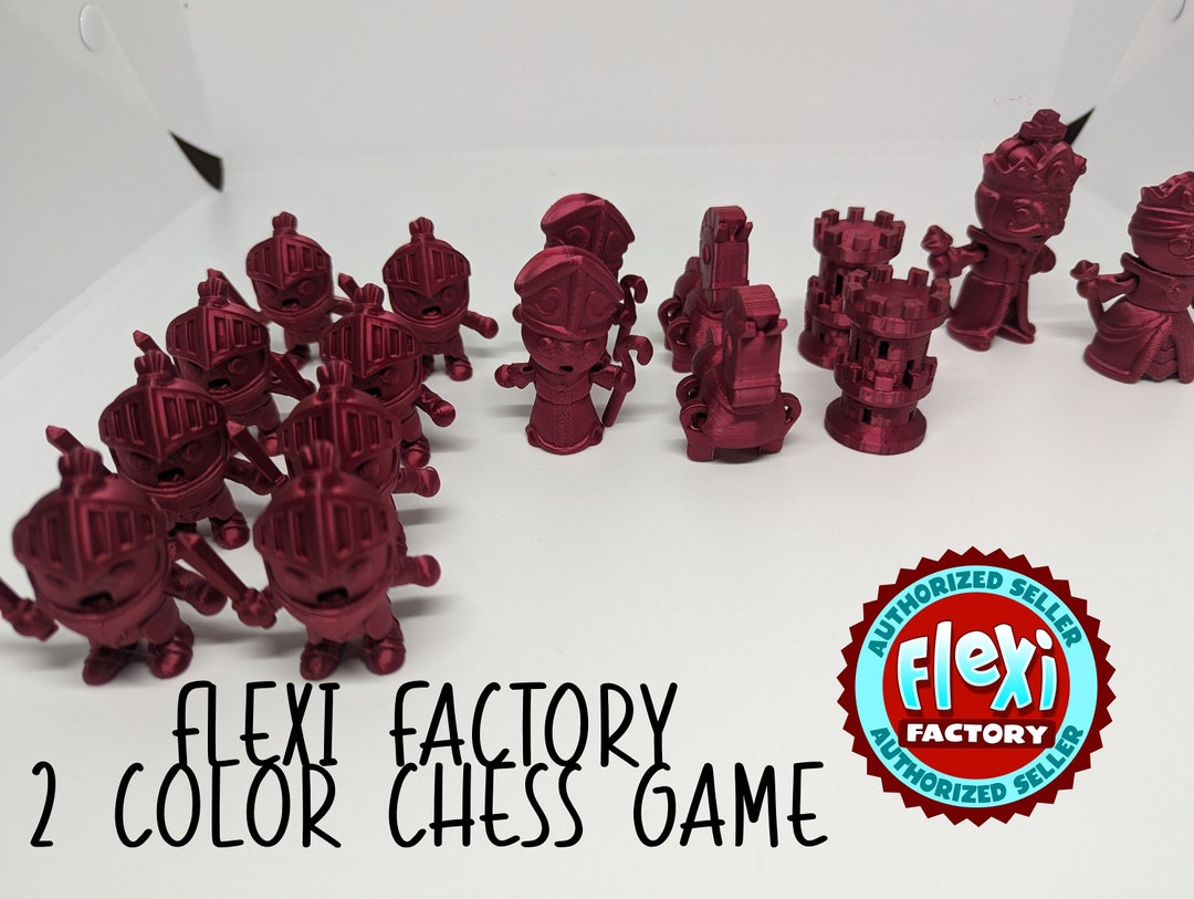 Flexi Factory 3D Printed Chess Game | Choose Your Own Color Pieces ...