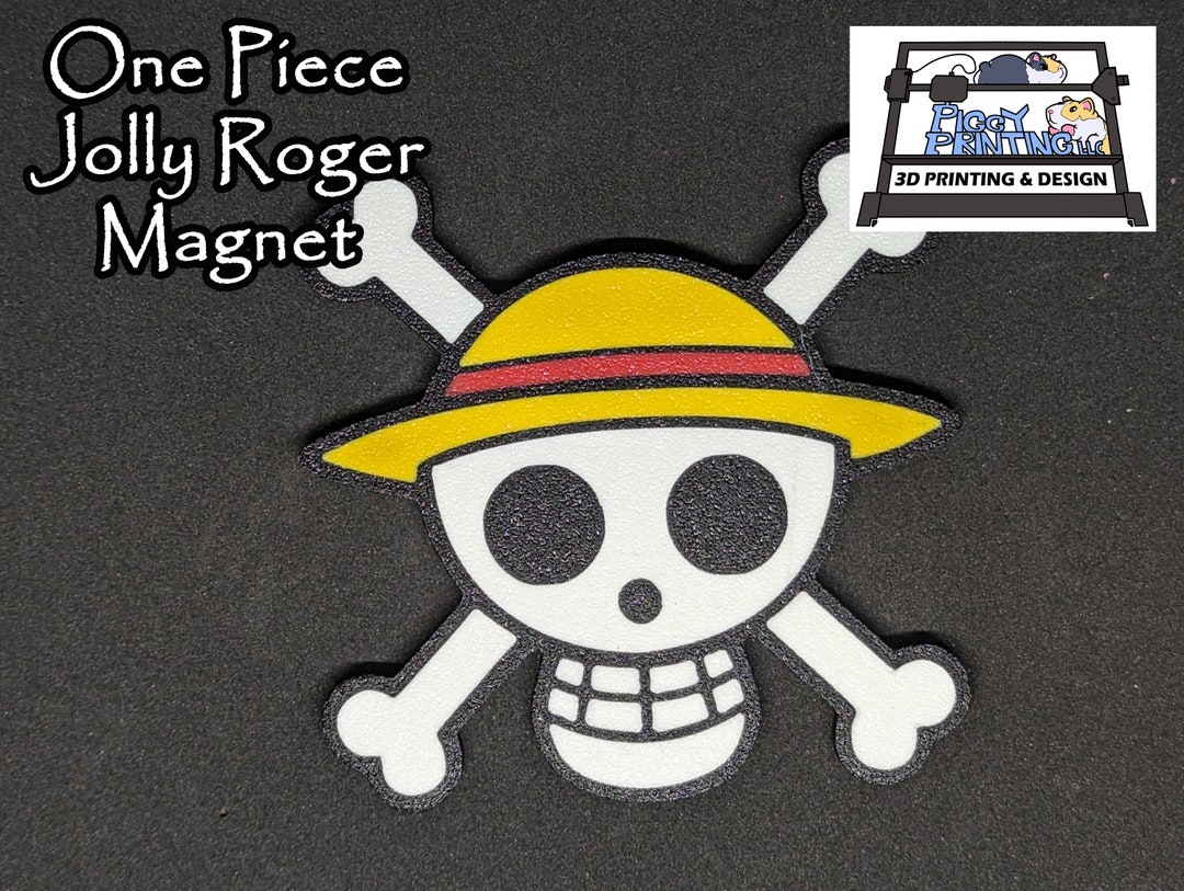 One Piece Monkey D. Luffy Straw Hat Pirates Jolly Roger Refrigerator ...