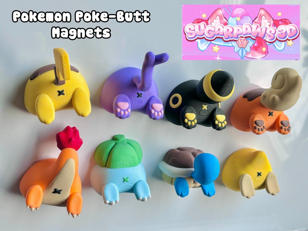 3D Printed Pokémon Butt Magnet | Adorable Pokémon Butt Magnets for Home ...