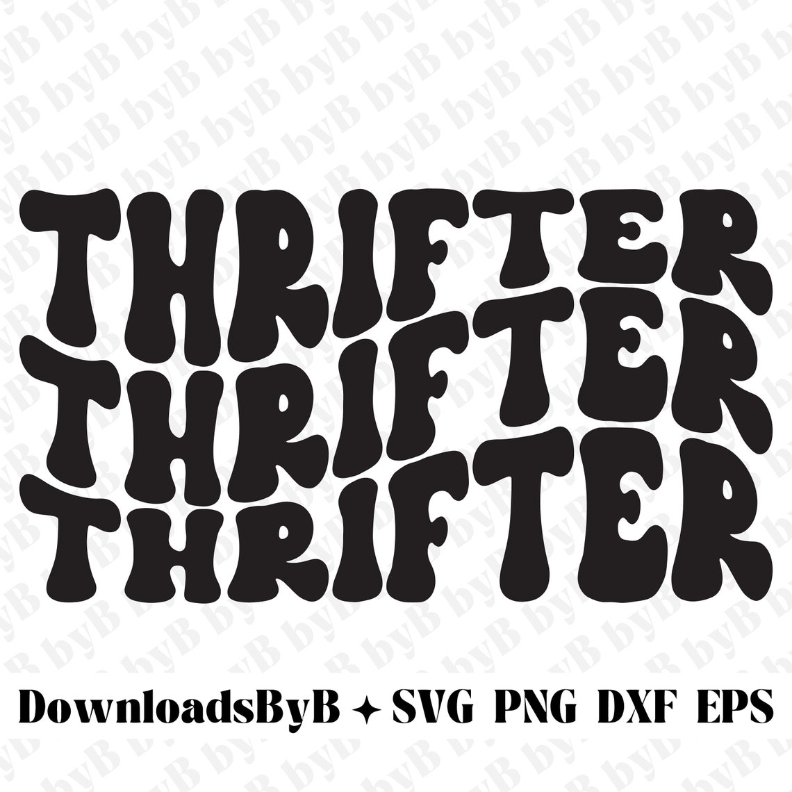 Thrifter SVG Wavy Font SVG Files for Cricut I Love Thrifting SVG Thrift ...