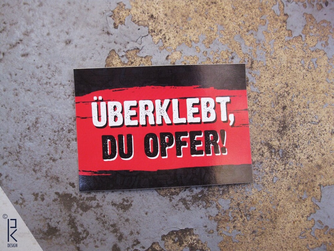 20 Aufkleber / Sticker A7 "ÜBERKLEBT, DU OPFER!" - Anti Propaganda ...