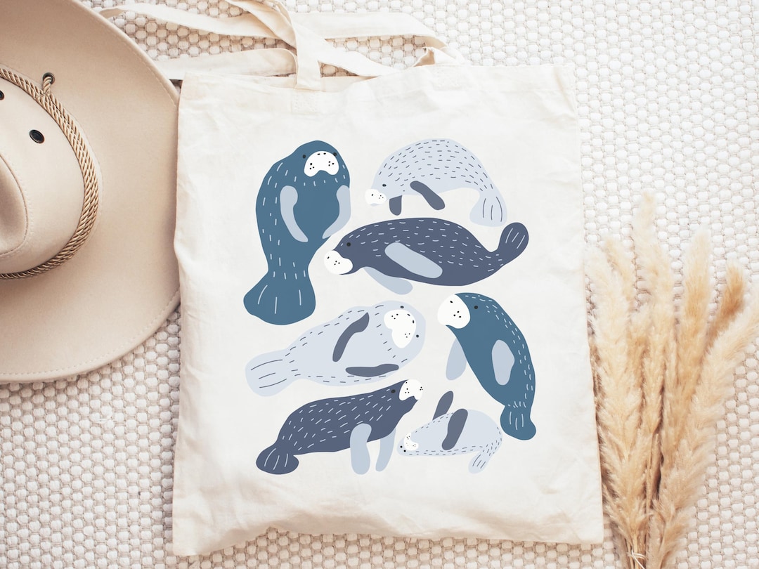 Manatee Tote Bag, Manatee Gifts, Coconut Girl, Ocean Gifts, Beach Bag ...