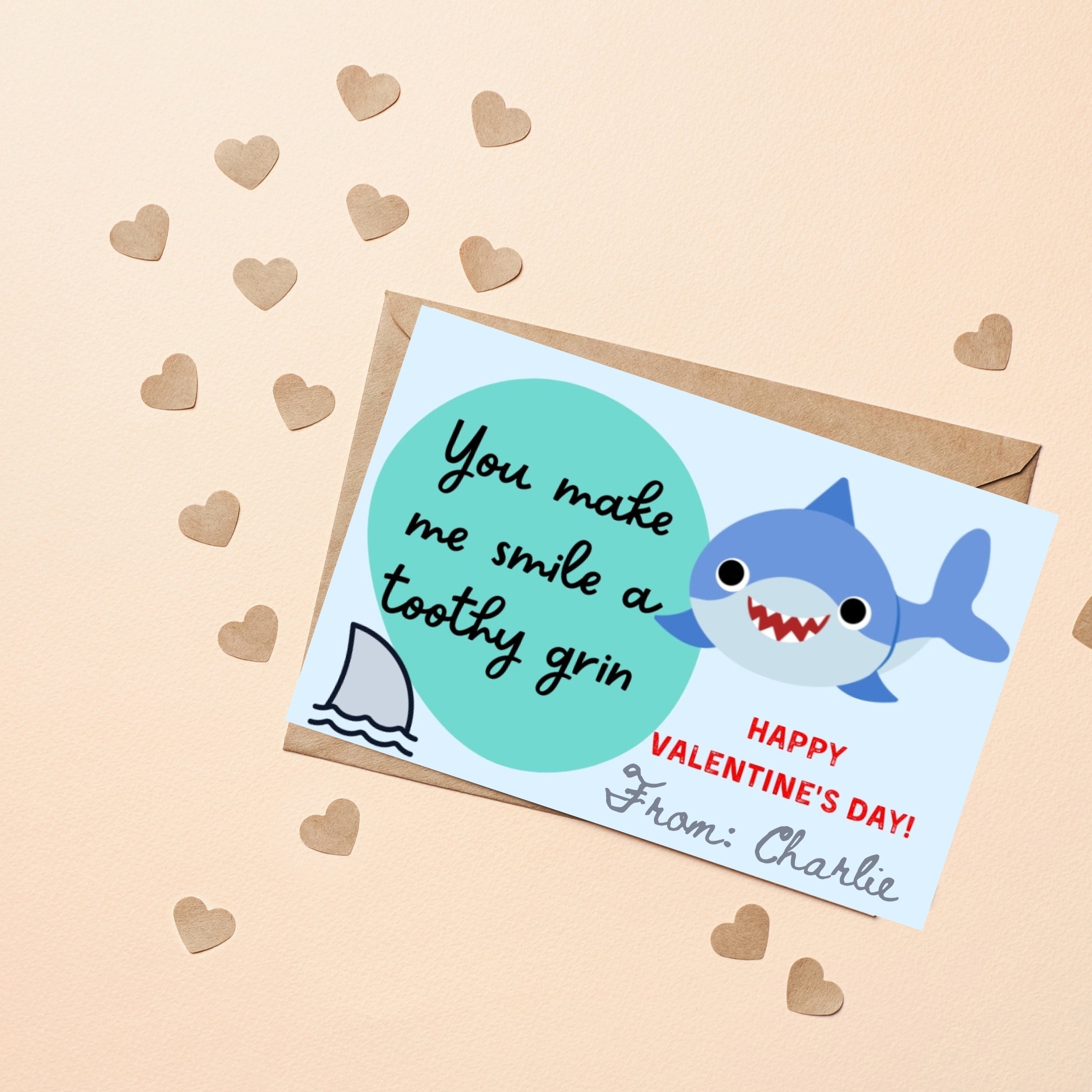 Shark Valentines for Kids 8 Designs, Classroom Valentines, Kid ...
