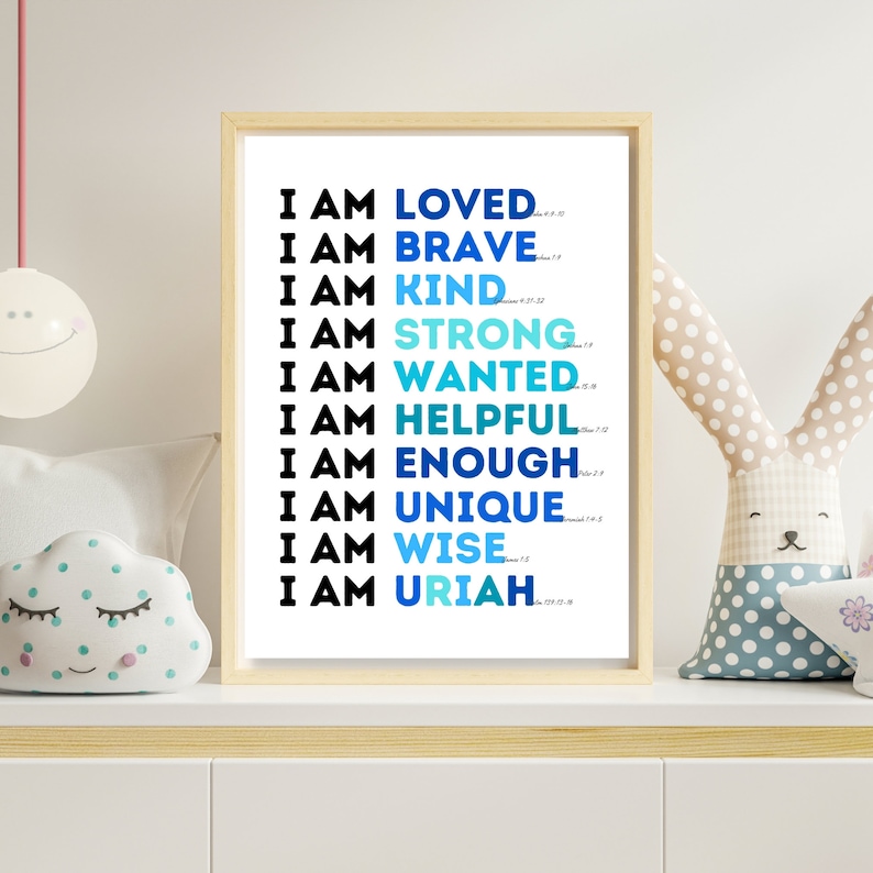 I AM Poster Art for Child, Baby, Toddler; Words of Affirmation and ...