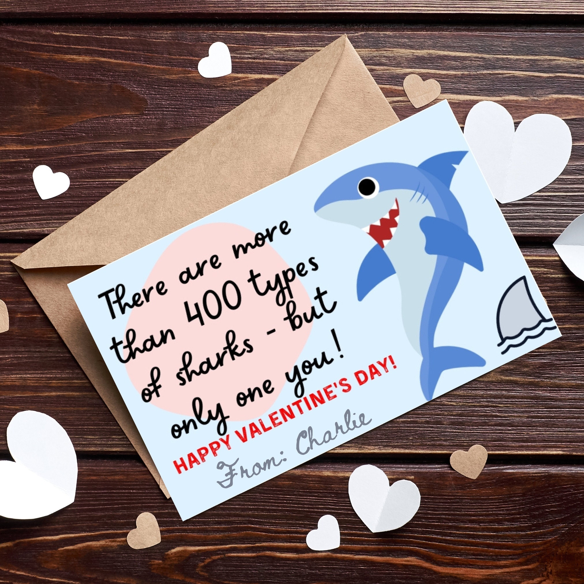 Shark Valentines for Kids 8 Designs, Classroom Valentines, Kid ...