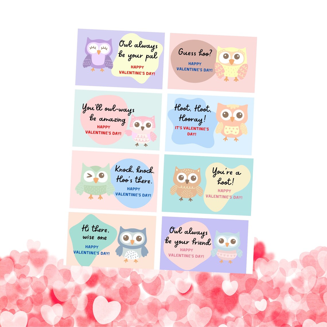 Printable Owl Valentines for Kids, Owl Always Be Your Friend, School ...