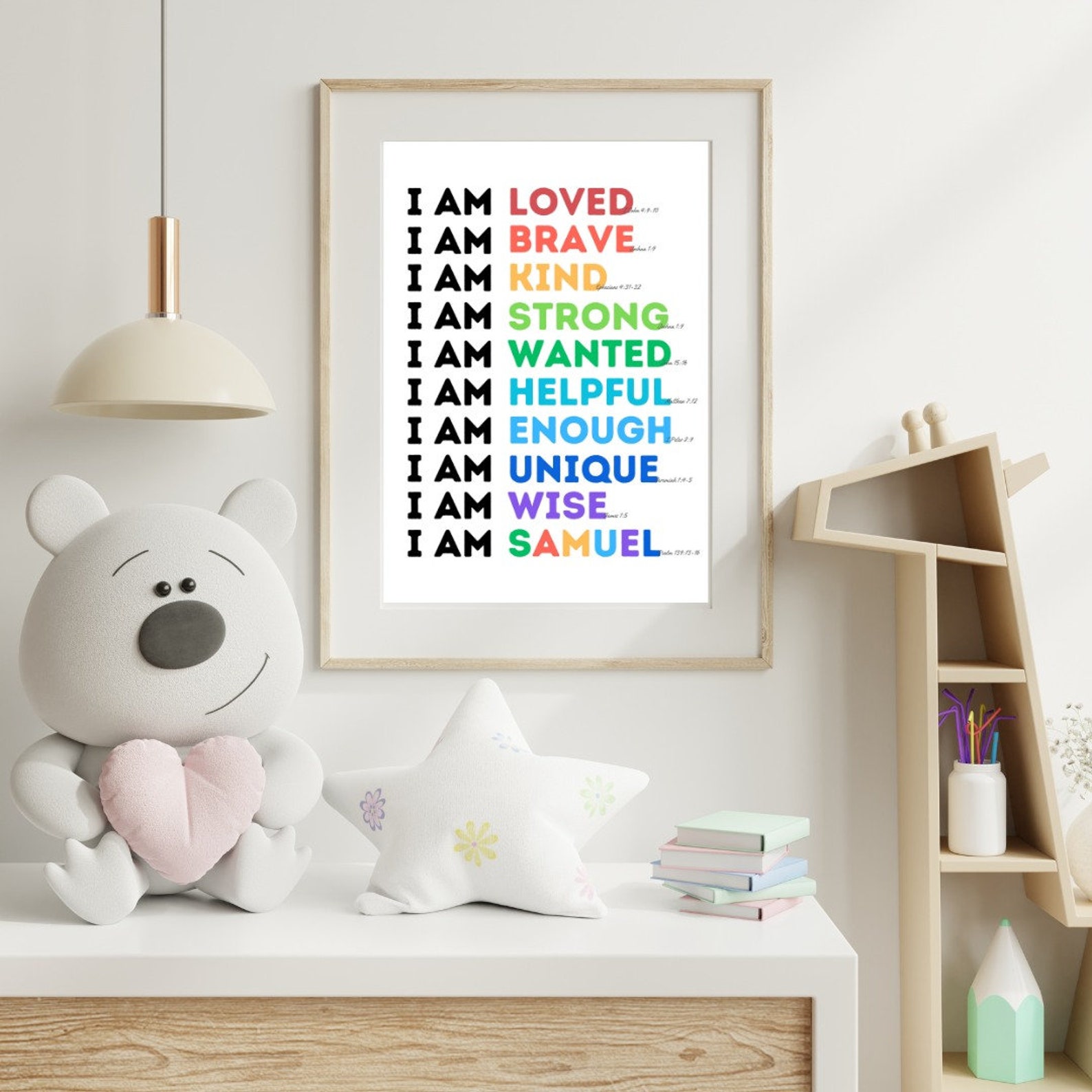 I AM Poster Art for Child, Baby, Toddler; Words of Affirmation and ...