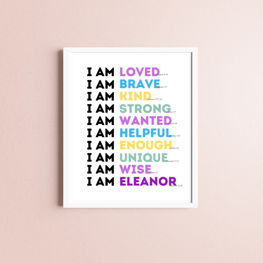 I AM Poster Art for Child, Baby, Toddler; Words of Affirmation and ...