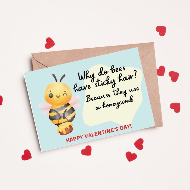 Bee Unique Downloadable Valentine's Day Cards for School, Preschool ...