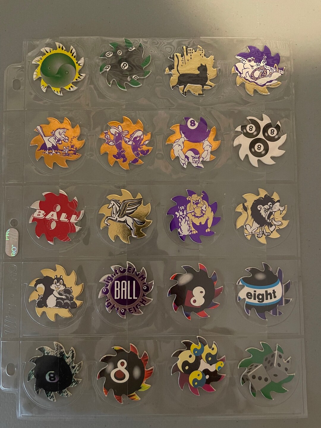 Lot of 120 Sleeved Official 8 Ball POGS Venom Poison Eight Ball 8-ball ...