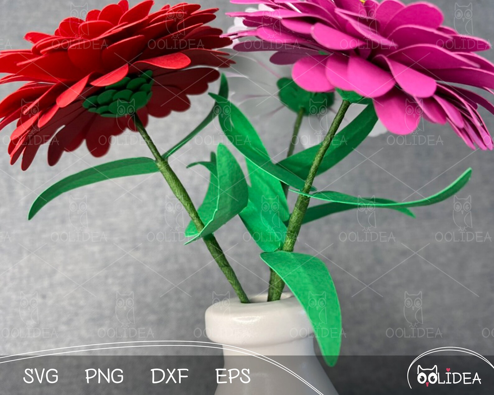 Zinnia Flower SVG 3D Flower SVG Paper Zinnia Svg, Dxf, Png, Eps ...