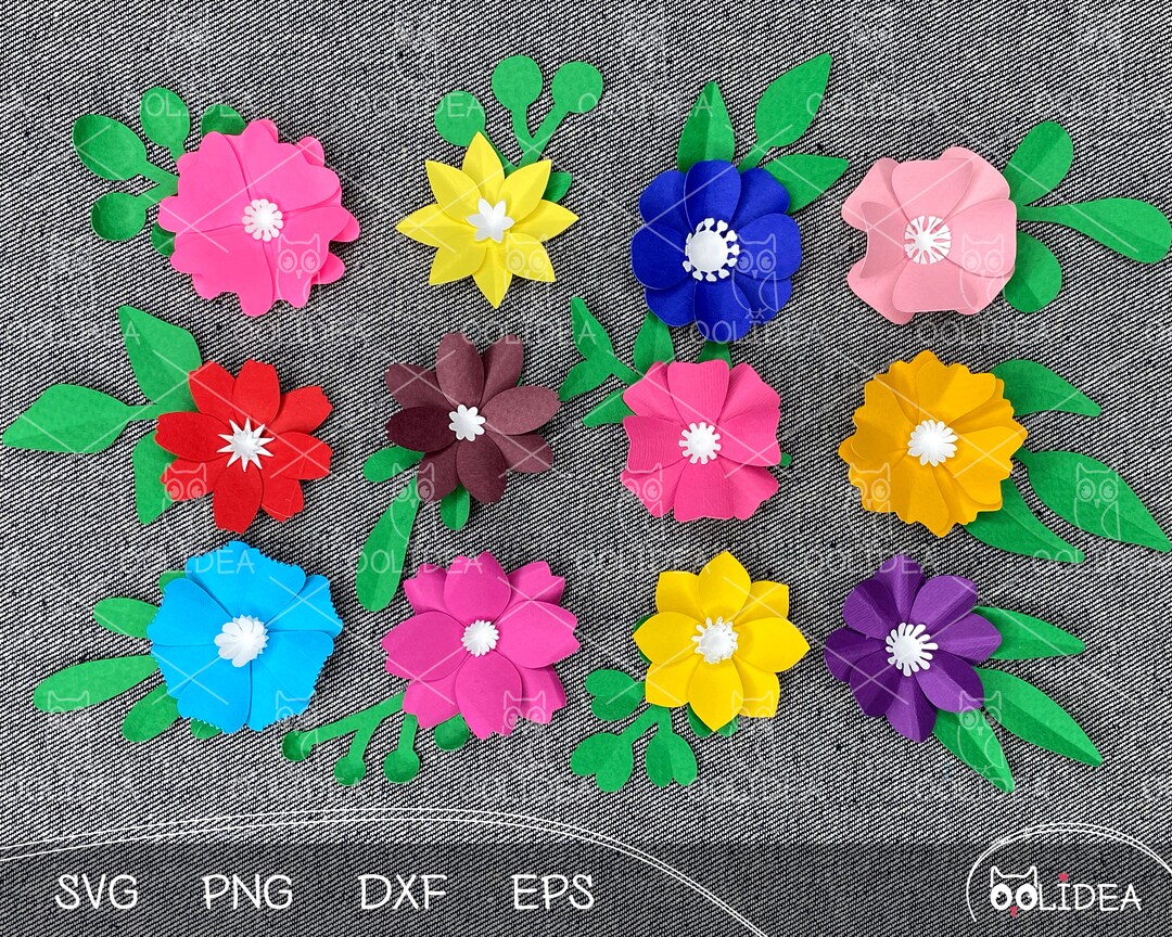 DIY Paper Flower SVG Bundle: Small Bloom Templates (digital Cut Files ...