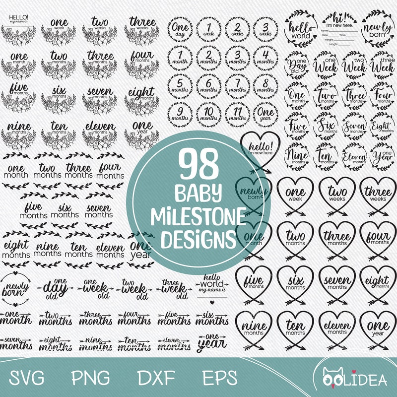 Baby Monthly Milestone Svg - Etsy