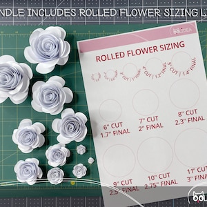 3D Rolled Flower & Leaves SVG Bundle: Paper Craft Templates for DIY ...