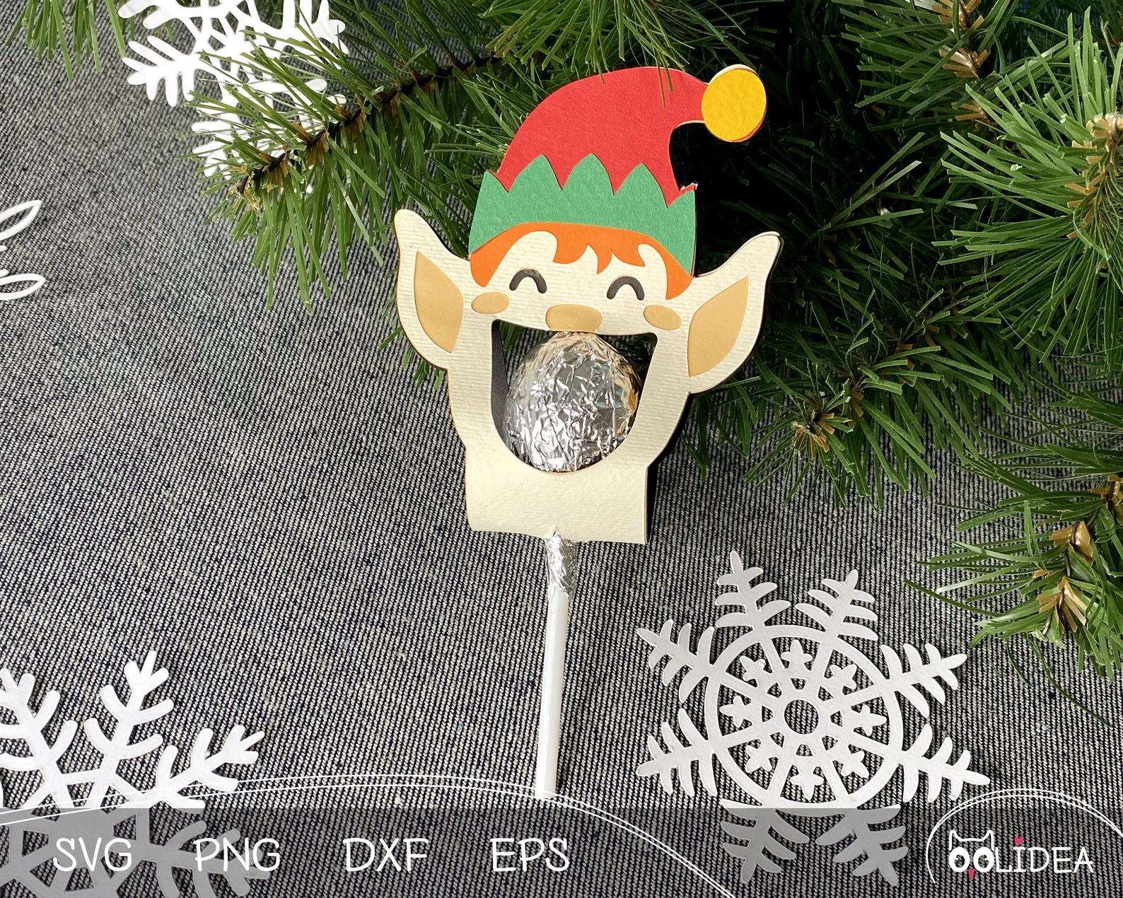 Christmas Lollipop Holder SVG Paper Christmas Elf Candy - Etsy
