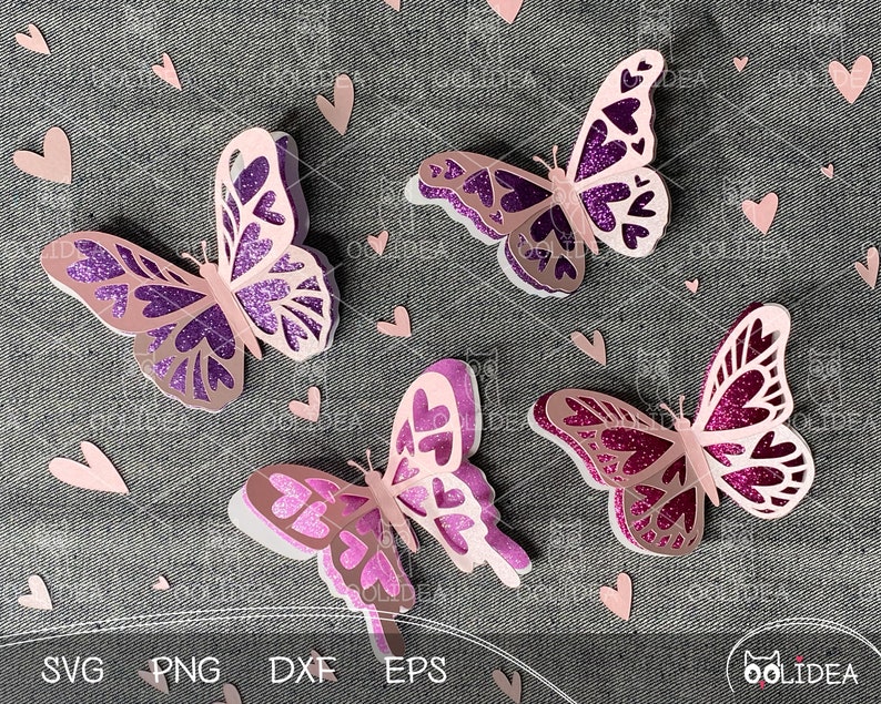 Butterfly SVG Bundle Valentine's Day 3D Butterflies SVG - Etsy