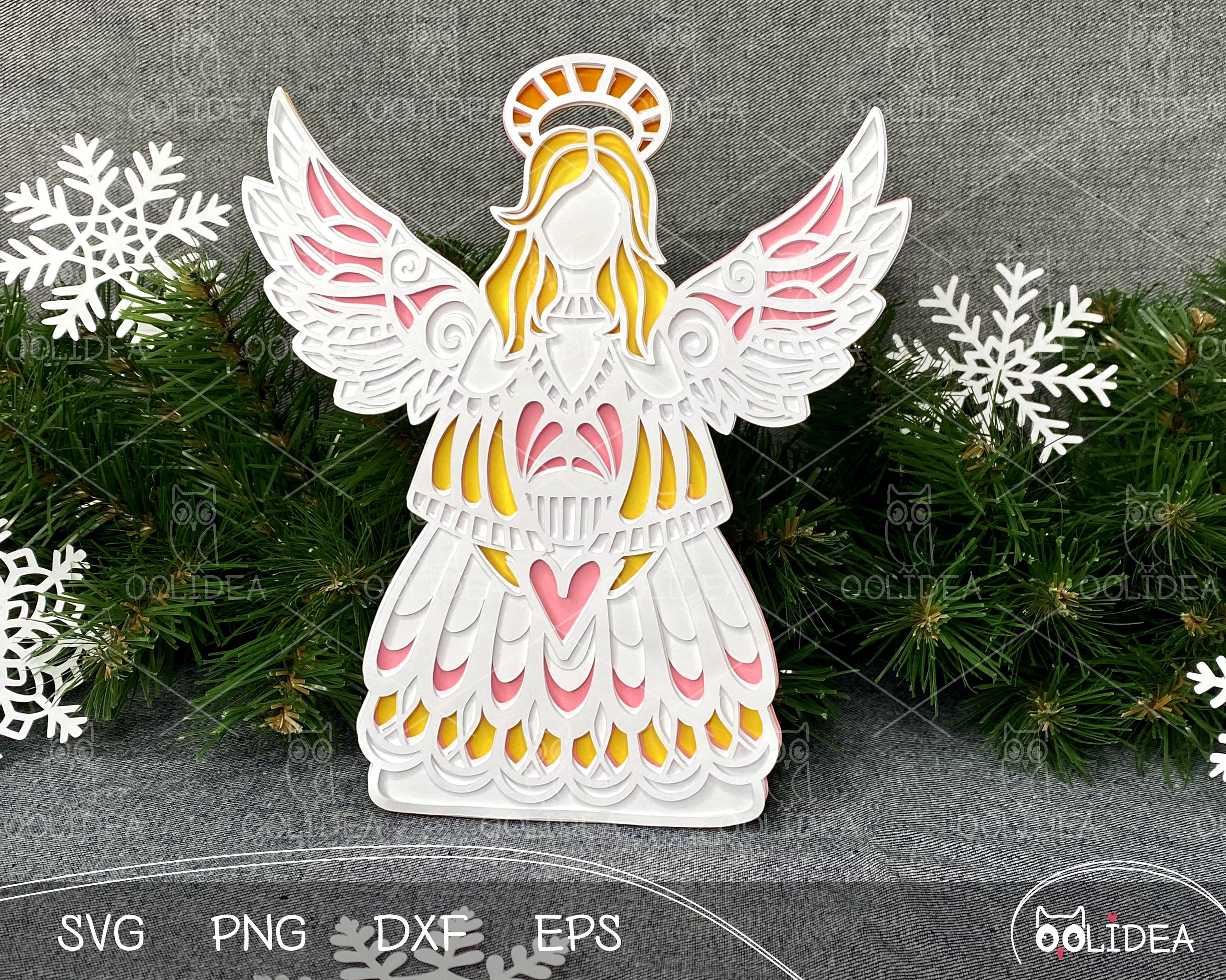 3D Paper Angel SVG Angel 3D Layered SVG Christmas Angel - Etsy Ireland