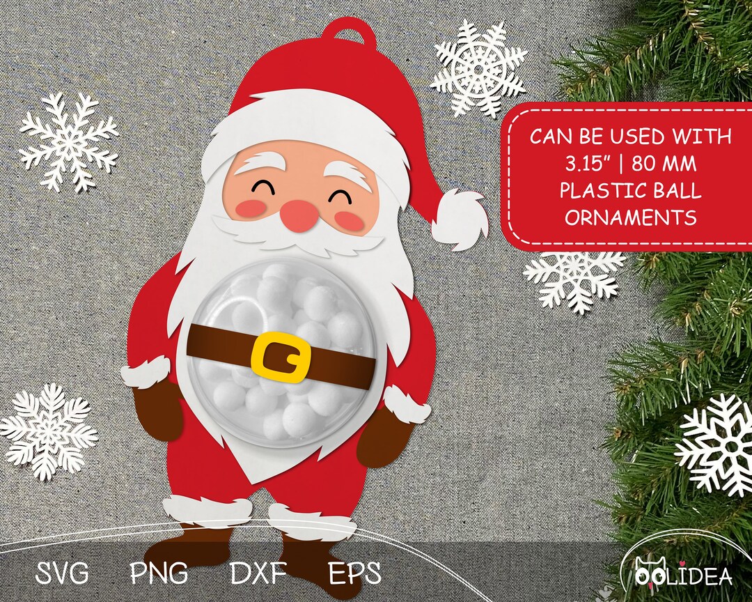 Christmas Santa Candy Dome SVG Candy Ornaments SVG Christmas Candy ...