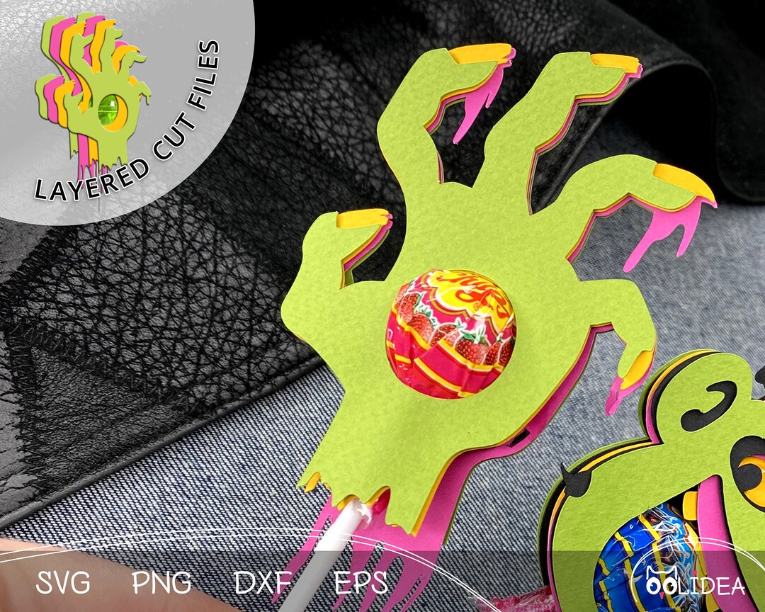 Spooky Zombie Hand Lollipop Holder SVG - DIY Halloween Favor for Kids ...