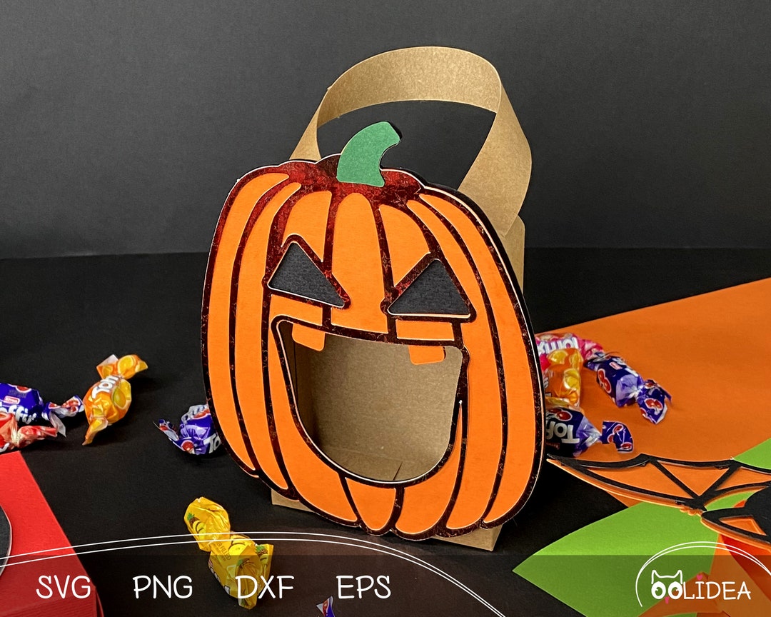Halloween Pumpkin Candy Box SVG Template (digital Download) - Etsy