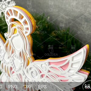 3D Paper Angel SVG Angel 3D Layered SVG Christmas Angel SVG Advent ...