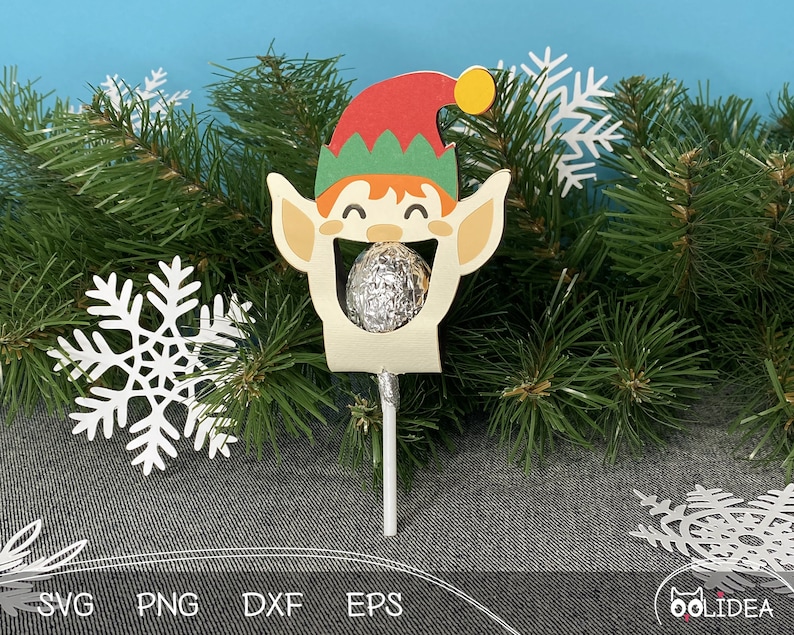 Christmas Lollipop Holder SVG Paper Christmas Elf Candy - Etsy