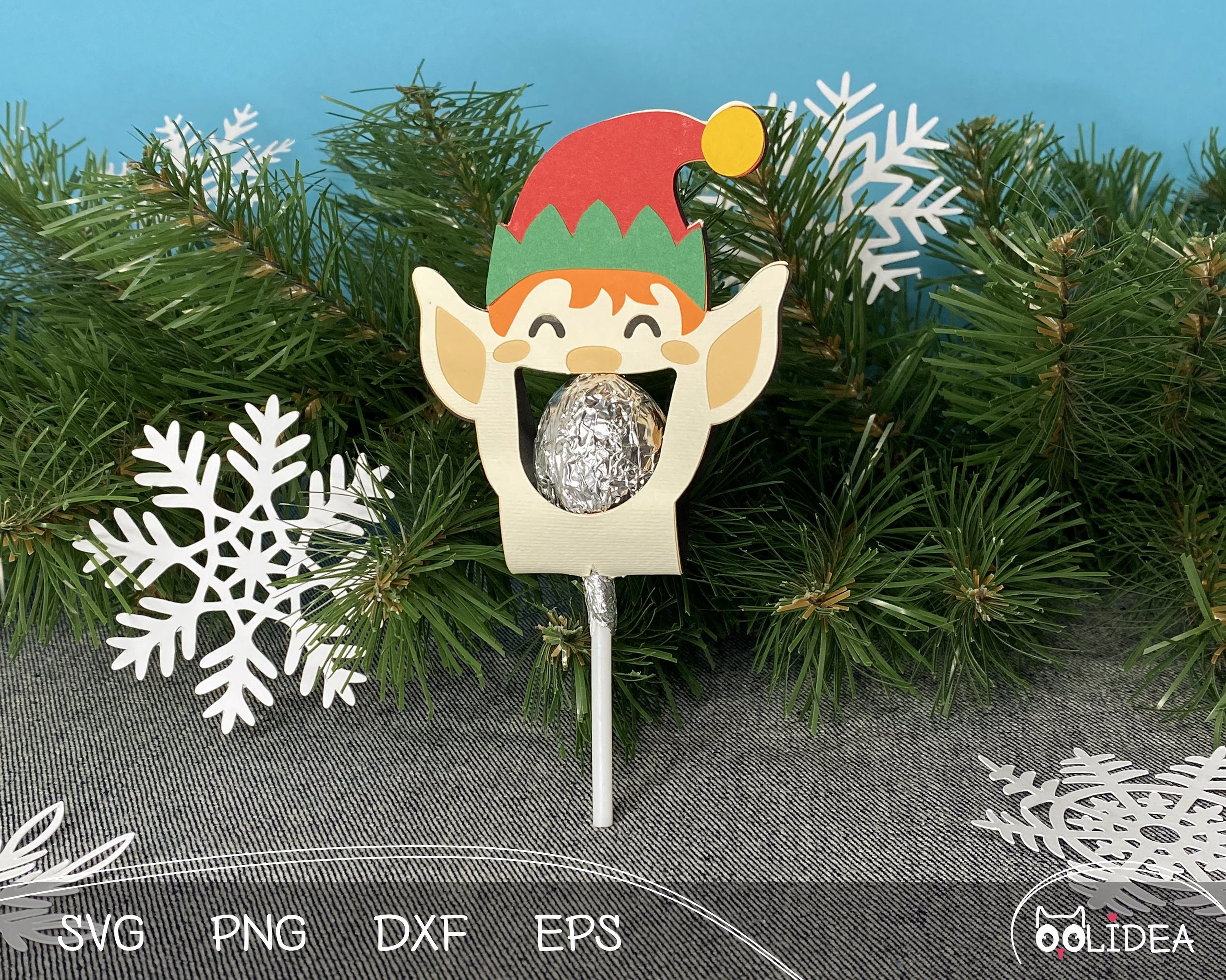 Christmas Lollipop Holder SVG Paper Christmas Elf Candy - Etsy
