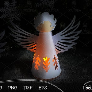 Paper Angel SVG Bundle 2 Angel Layered SVG 3D Angel Christmas Ornament ...