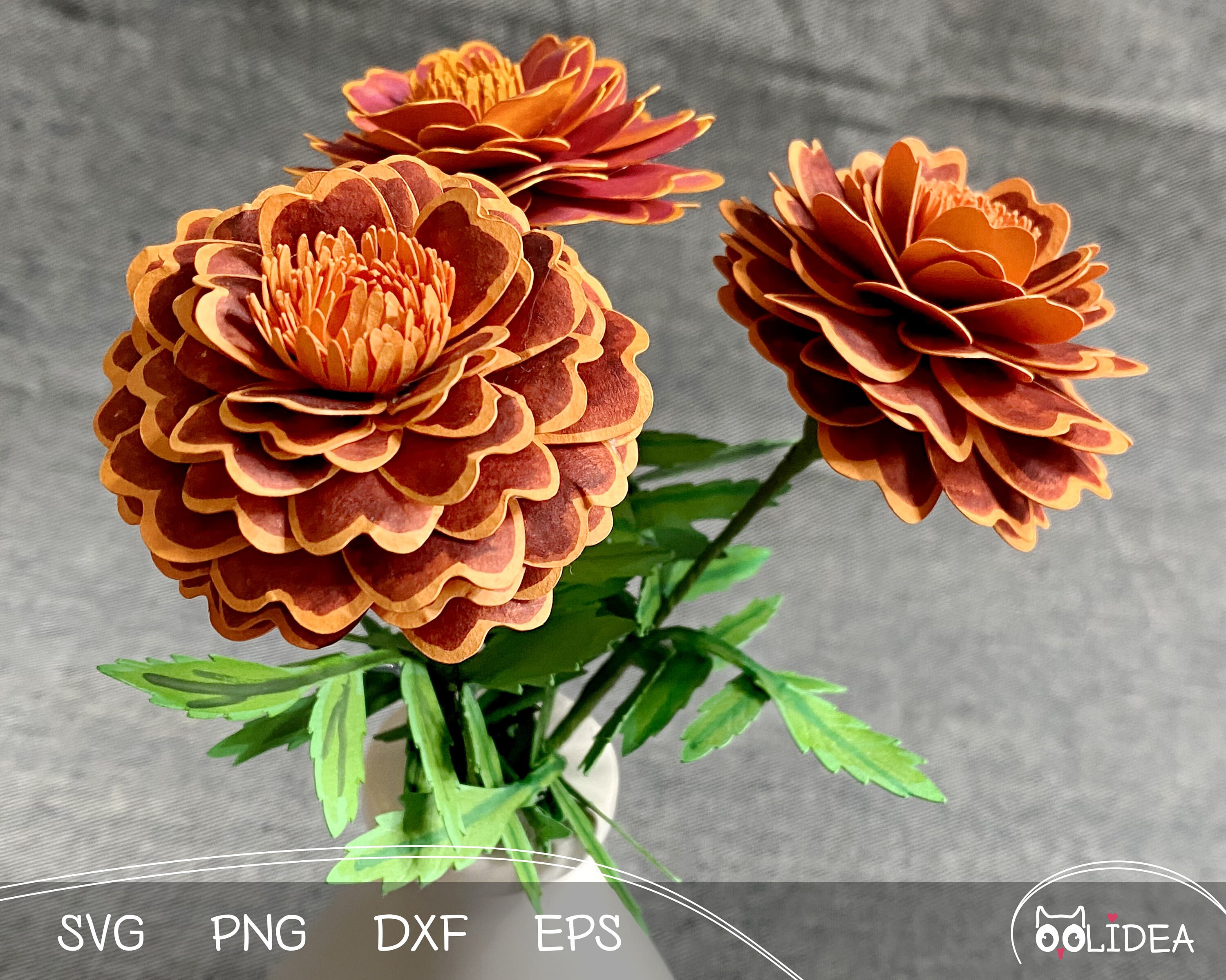 French Marigold SVG 3D Flower SVG Marigold Template Paper - Etsy UK