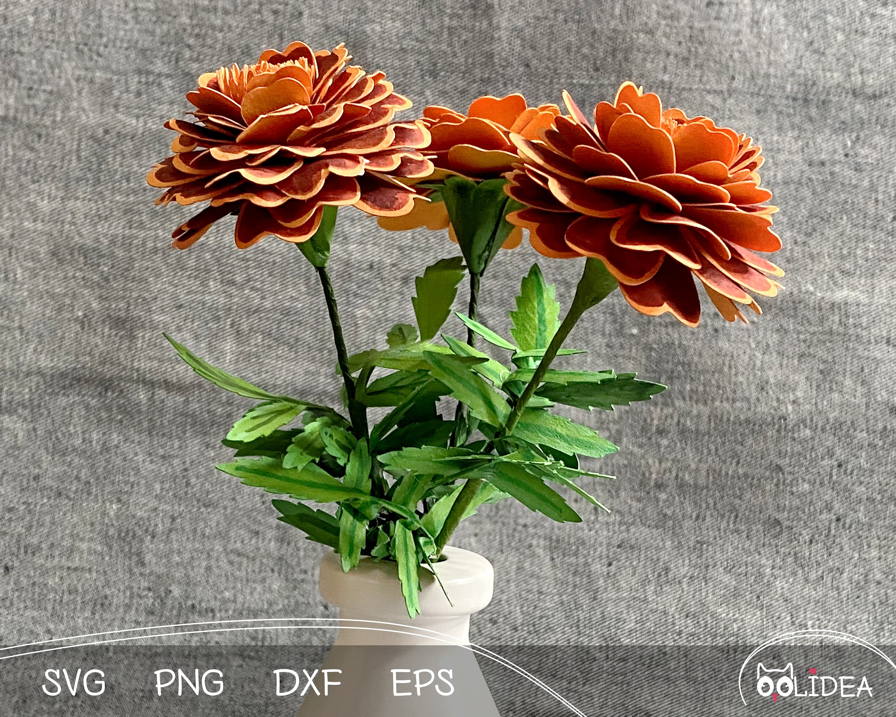 French Marigold SVG 3D Flower SVG Marigold Template Paper - Etsy UK