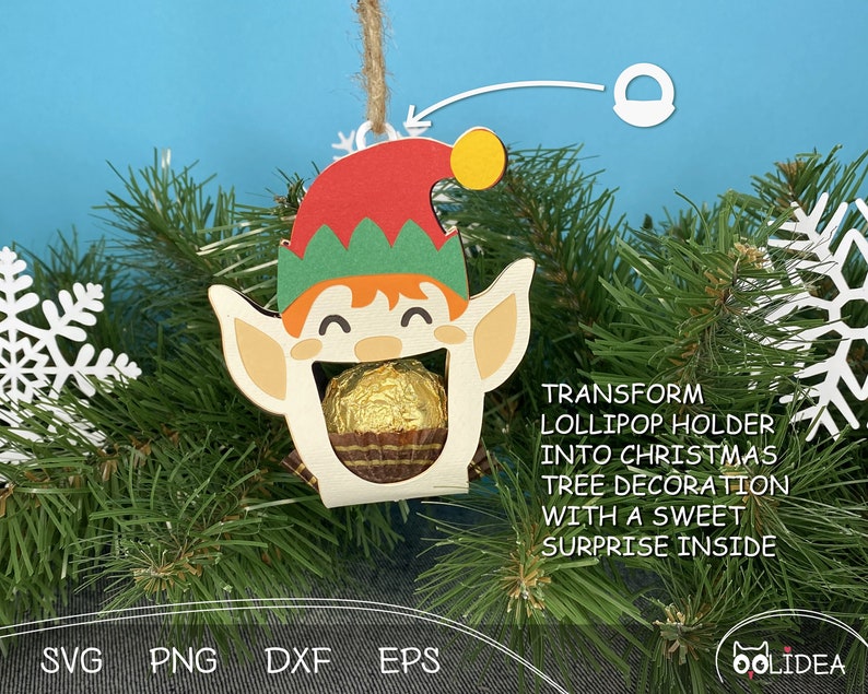 Christmas Lollipop Holder SVG Paper Christmas Elf Candy - Etsy