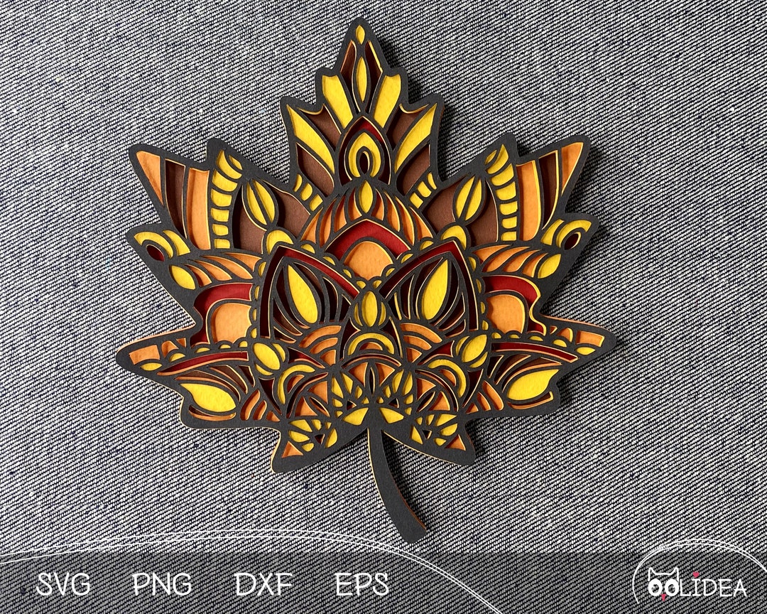 Mandala Maple Leaf SVG Layered Maple Leaf SVG Bundle Mandala Leaves Svg ...