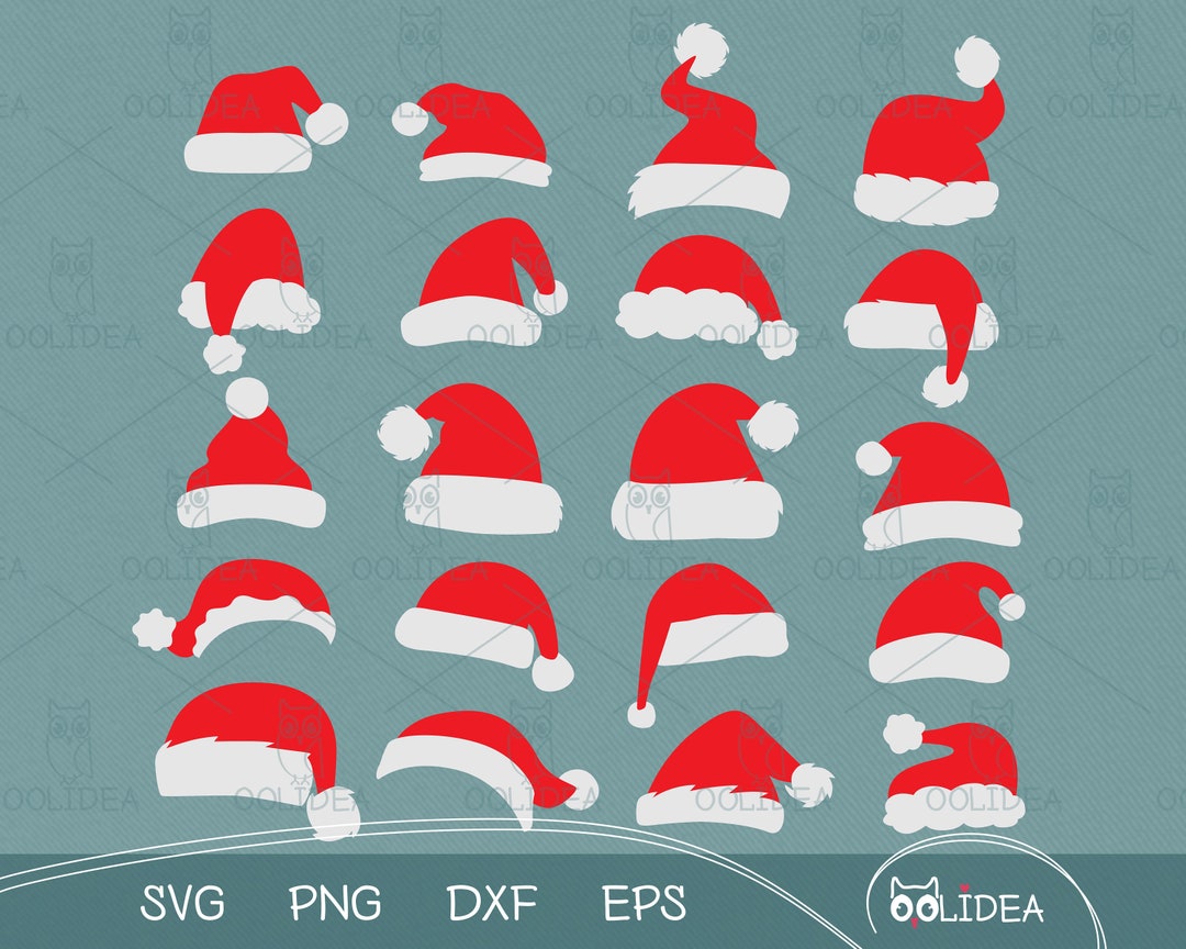 Santa Hat SVG Bundle | Santa Hat SVG Cut File | Christmas Hat SVG ...