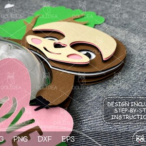 Funny Sloth SVG Candy Holder Ornament for Valentines Day Valentine ...