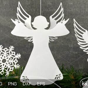 Paper Angel SVG Bundle #1 | Angel Layered SVG | 3D Christmas Angels SVG ...
