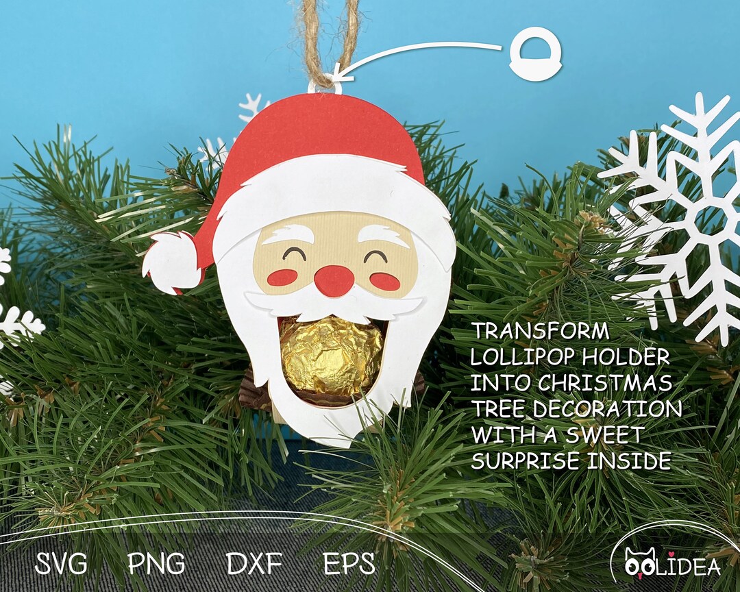 Christmas Lollipop Holder SVG Paper Christmas Santa Candy Holder SVG ...