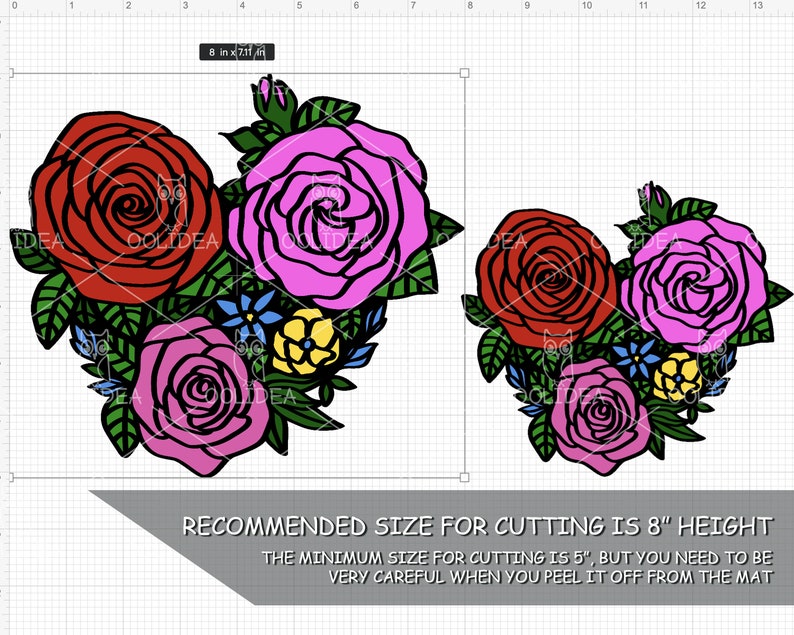Flower Heart SVG Bundle Layered Rose Heart SVG Template 3D - Etsy