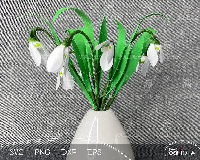 Snowdrop SVG Paper Flower Template Spring Snowdrops Paper - Etsy