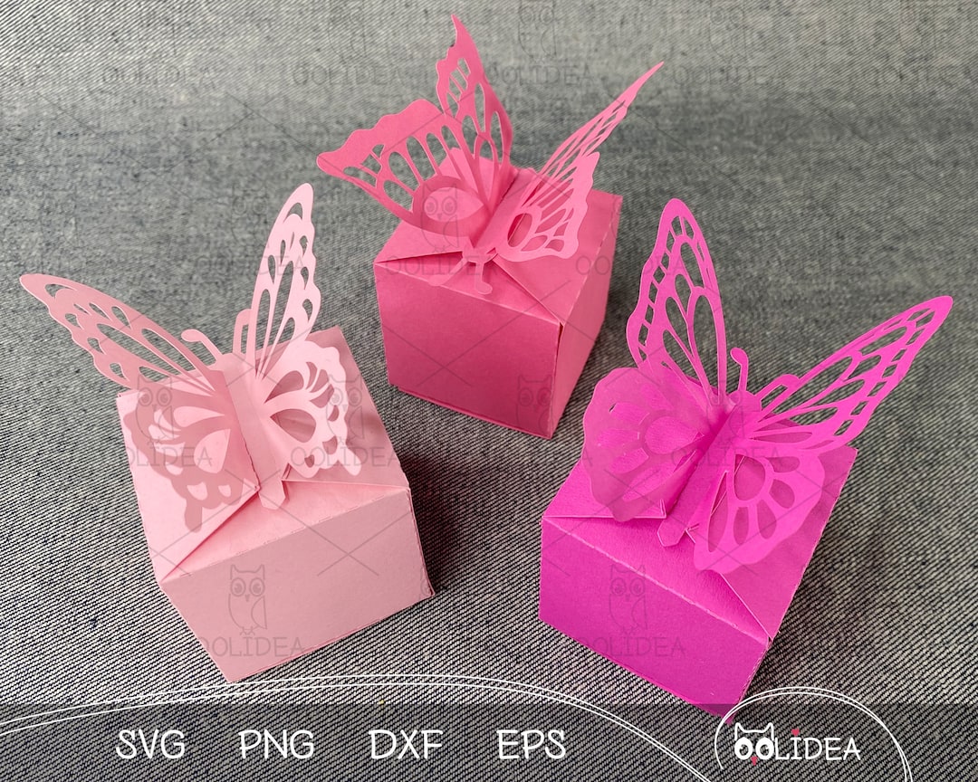 Butterfly Paper Gift Box SVG Templates Bundle: Elegant DIY Packaging ...